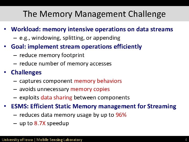 High Performance Stream Processing for Mobile Sensing Applications