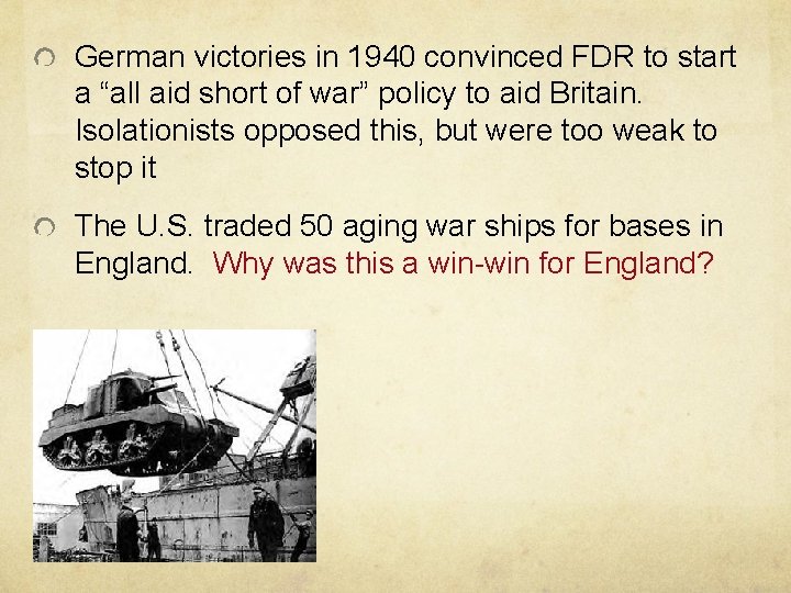 The U S Enters WWII Because of WWI
