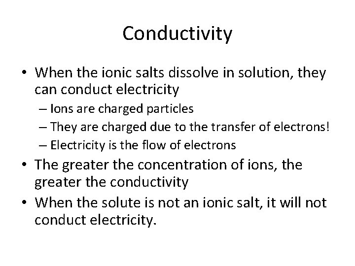 Solubility Conductivity and Polarity What is Solution Chemistry
