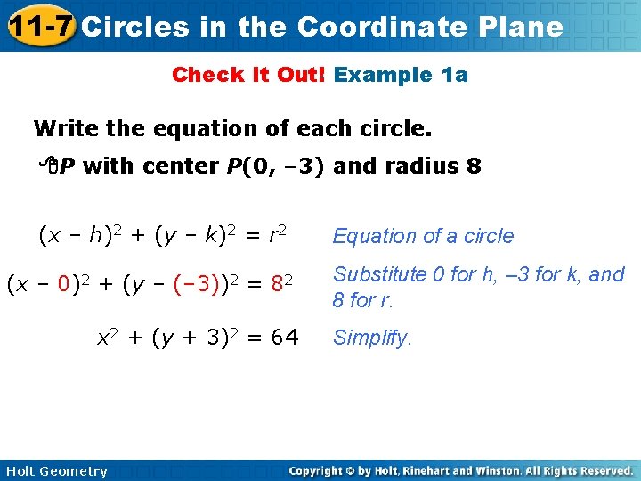 11 7 Circles in the Coordinate Plane Objectives