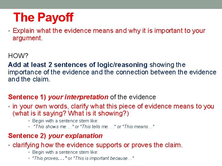 TDA ESSAY Part Two Body Paragraphs BODY PARAGRAPHS