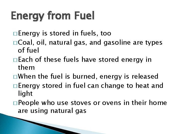 Lesson 1 What are sources of energy Vocabulary