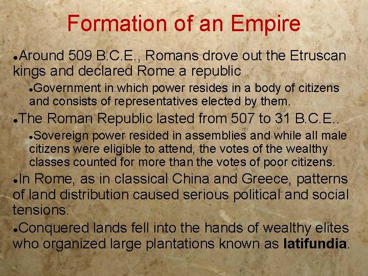 The History of Ancient Rome Basics 800 BCE