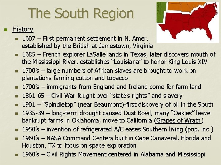 Regions of the United States Based on similarities