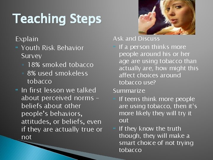 Tobacco Get the Facts Lesson 2 6 Objectives
