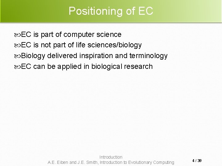 Introduction Chapter 1 Introduction A E Eiben and
