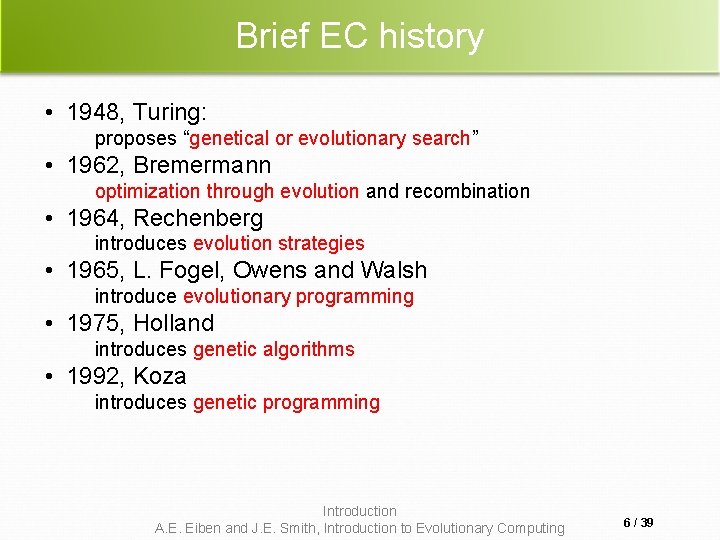 Introduction Chapter 1 Introduction A E Eiben and