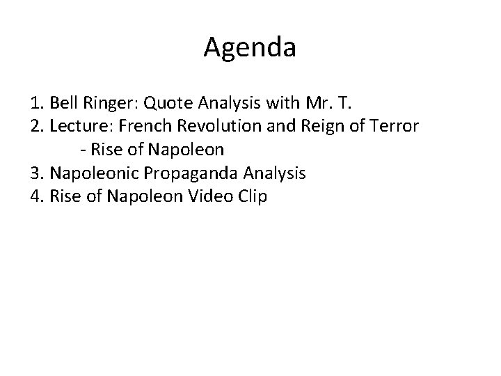 French Revolution Agenda 1 Bell Ringer Quote Analysis