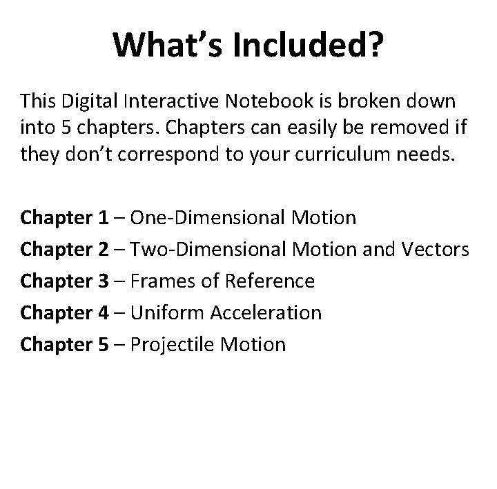 Motion Digital Interactive Notebook Chapter 1 OneDimensional Motion