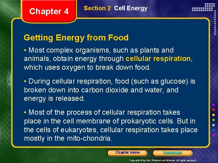 Chapter 4 Section 2 Cell Energy Bellringer Make