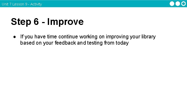 Unit 7 Lesson 8 Project Make a Library