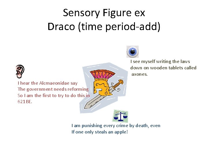 Sensory figures Objective to identify historical persons and
