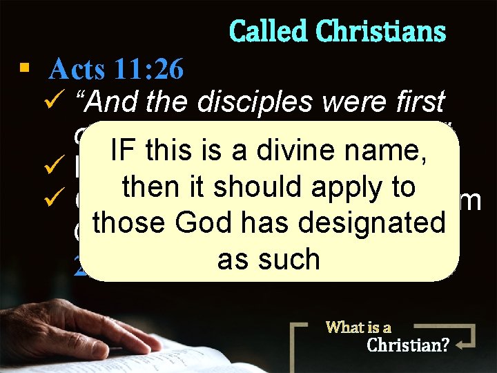 What it means to be a Christian What