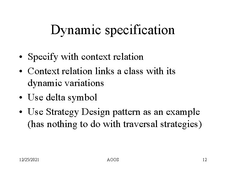 Context Objects Evolution Of Object Behavior Behavioral Patterns