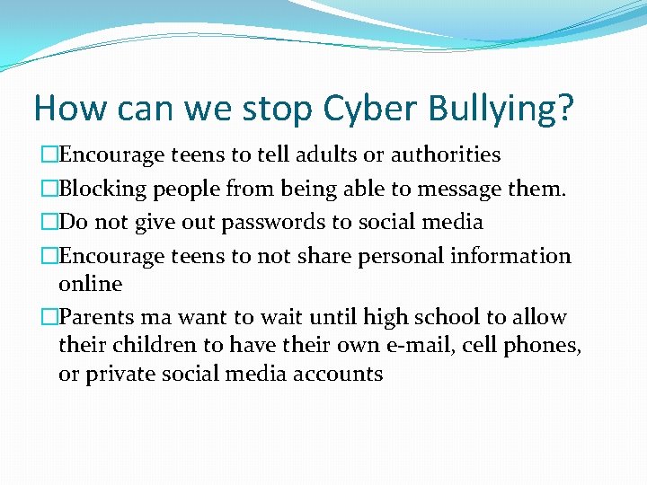 Cyber Bullying Information on internet safety What is