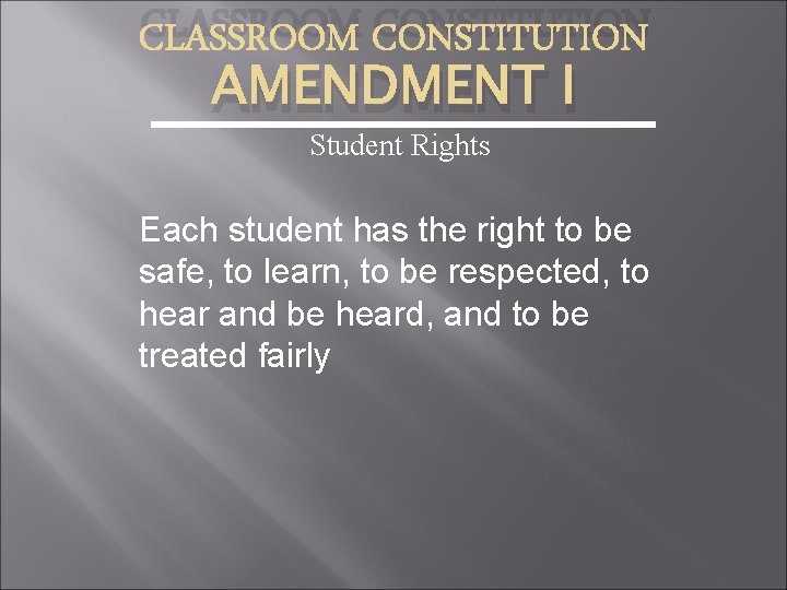 CLASSROOM CONSTITUTION Mr Butlers 8 th Grade Social