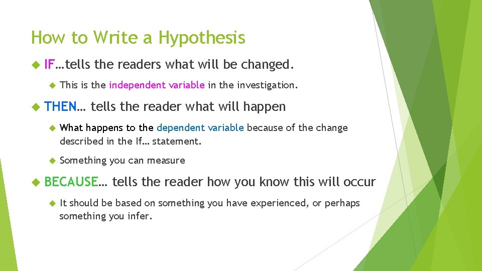 Scientific Method Vocabulary Control A control variable is
