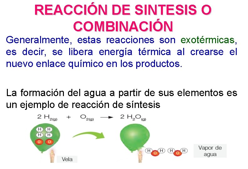 OBJETIVO Identificar las reacciones qumicas como un proceso