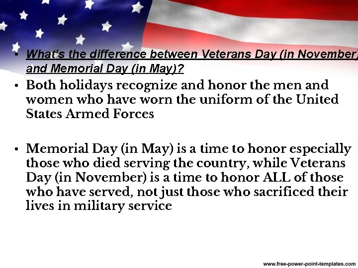 Veterans Day 11 November 2016 A History of