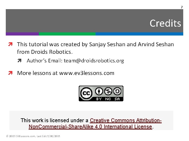 ROBOT DESIGN LESSON DROID BOT Building a Base