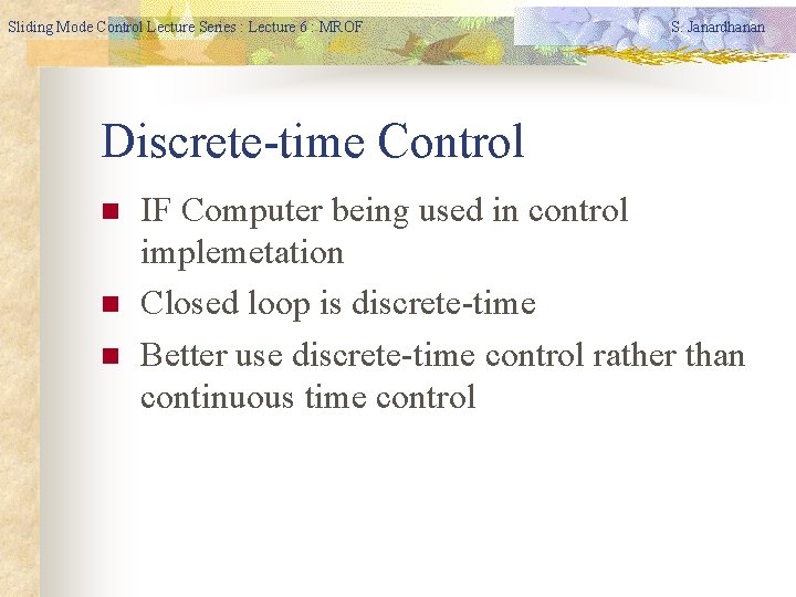 Multirate Output Feedback S Janardhanan Sliding Mode Control