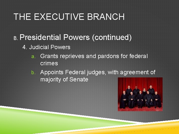 THE EXECUTIVE BRANCH EXECUTIVE BRANCH AT A GLANCE