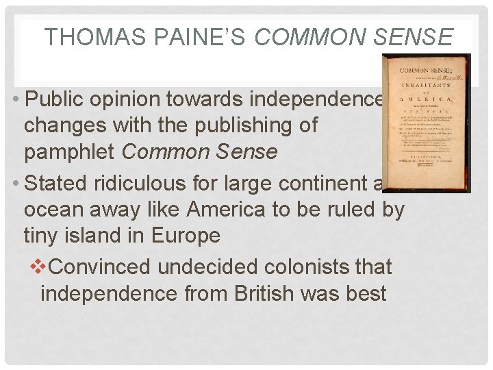 THE COLONIAL PERIOD THE ROAD TO REVOLUTION BASIS