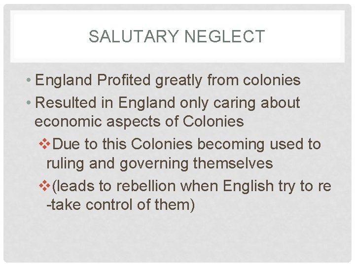 THE COLONIAL PERIOD THE ROAD TO REVOLUTION BASIS