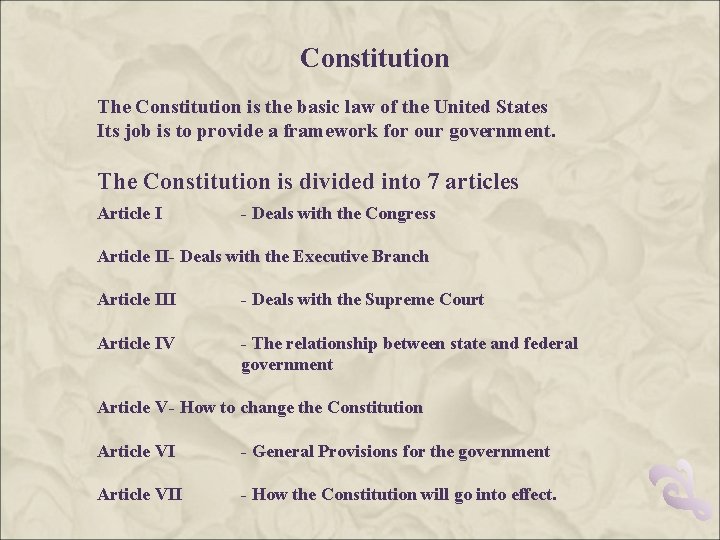 CONSTITUTION INTRO NOTES 3 Branches of the Government