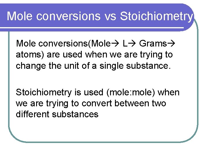 Stoichiometry Pick up a book Mole island review