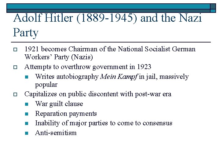 World War II Causes and Contributions to WWII