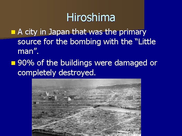 The Atomic Bombing of Hiroshima and Nagasaki I