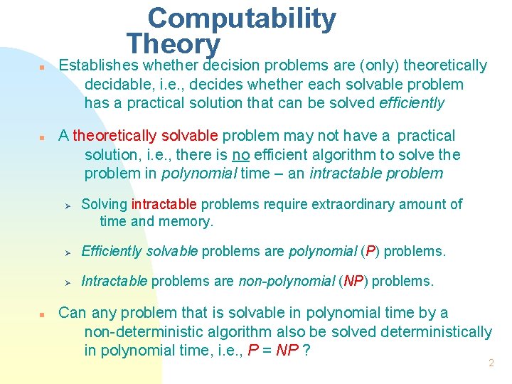 Chapter 15 P NP and Cooks Theorem Computability