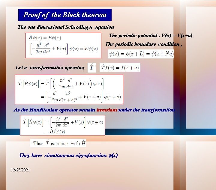 Solid State Physics Energy band theory of electron