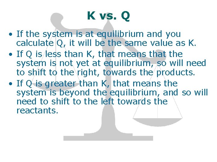 Chemical Equilibrium Lesson 4 The Reaction Quotient More