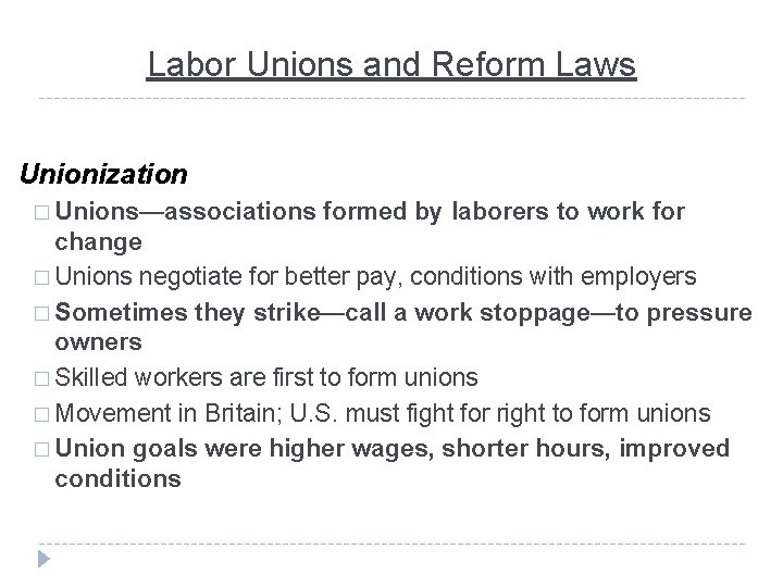 Reform in the Industrial Revolution Objectives Students Analyze