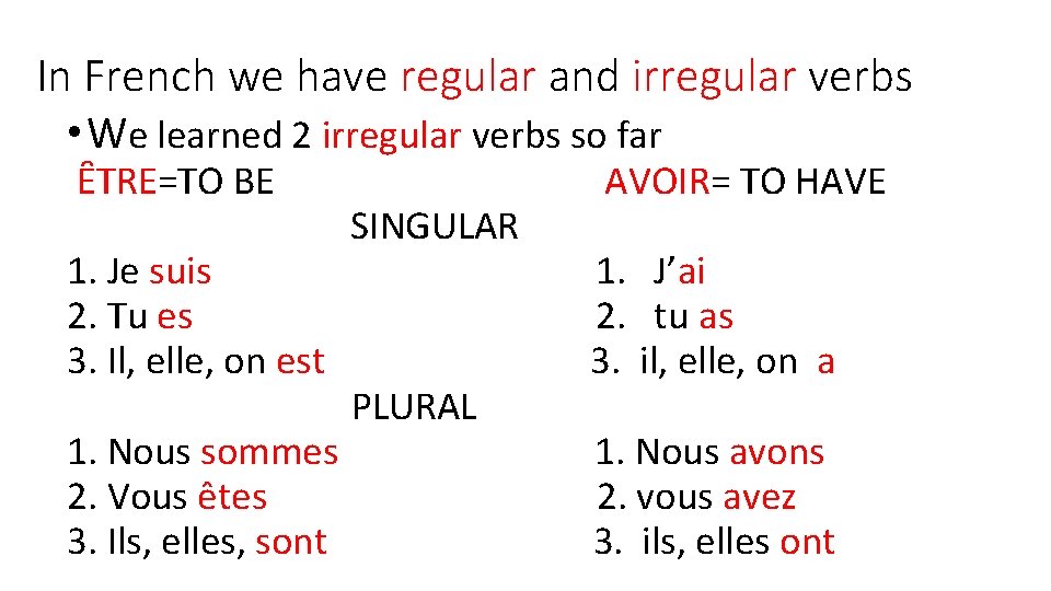 VERB CONJUGATIONS PRESENT TENSE What is a conjugation