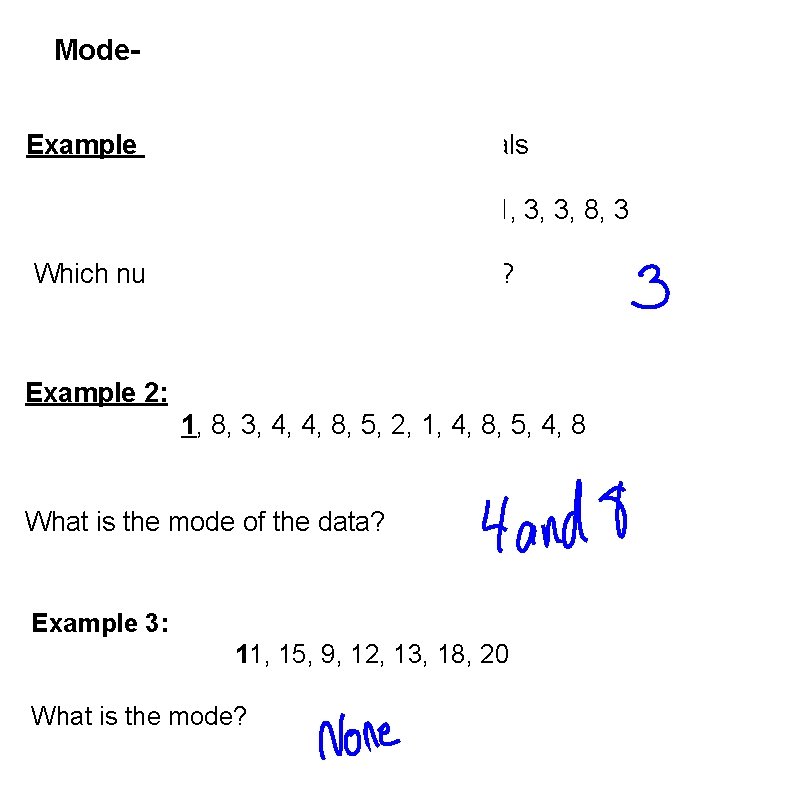 Statistics Unit Mean Median and Mode Objective To