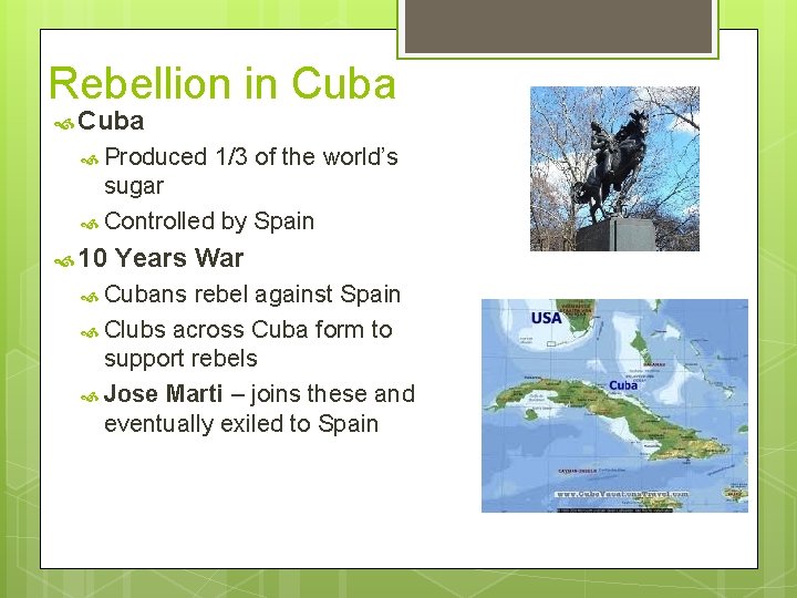 Spanish American War Lesson 1 Rebellion in Cuba