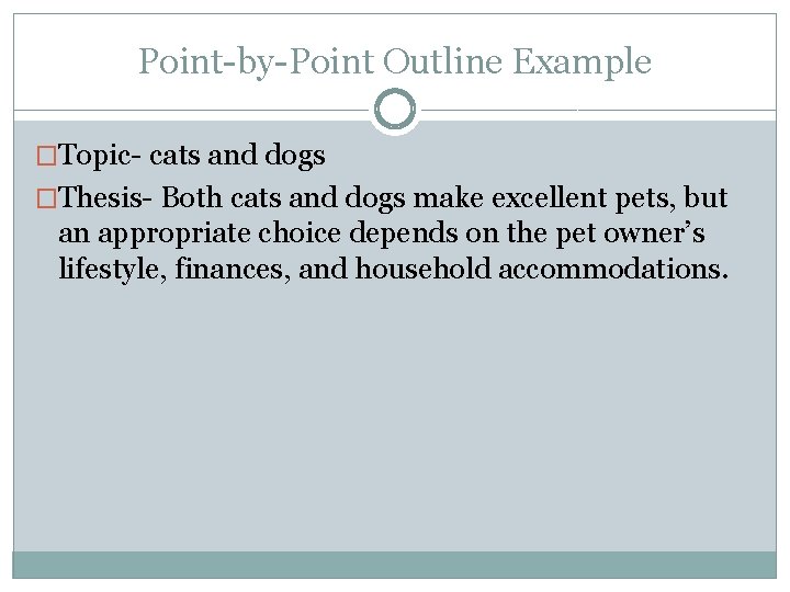 Compare and Contrast Outline MRS FOUNTAIN Point by