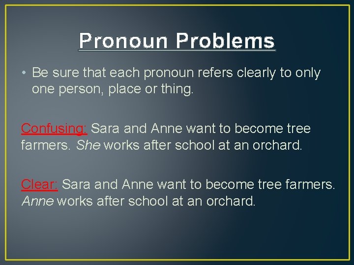Pronoun Problems Chapter 3 Lessons 910 Pronoun Problems