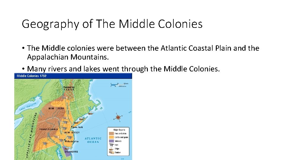 The Middle Colonies Learning Objective Students will be