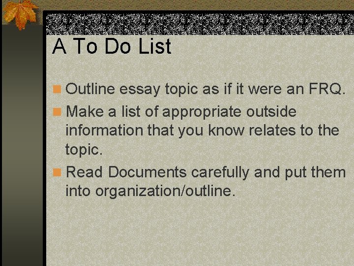 How to Write a DBQ Steps to Success