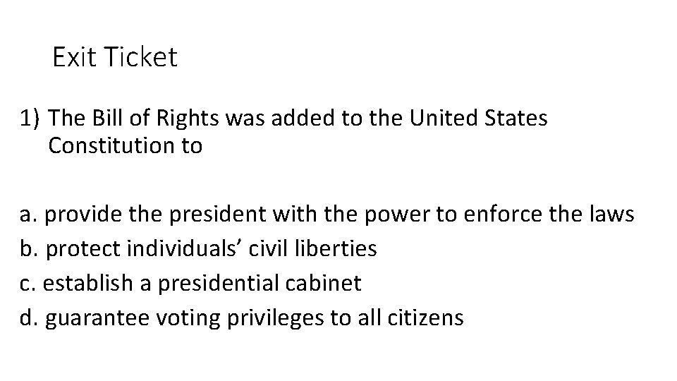 I Bill of Rights A Background Review What