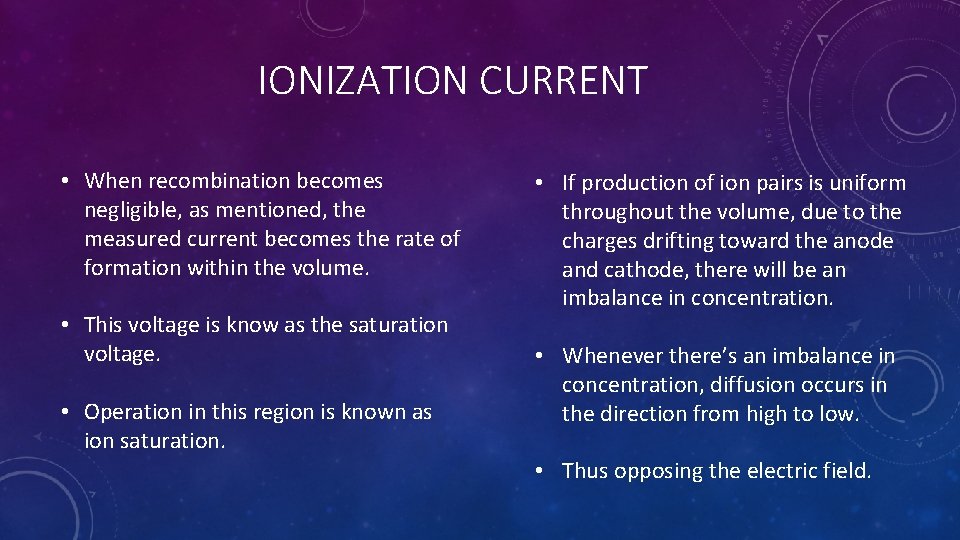 Ionization Chambers Ionization Current In An Electric Field