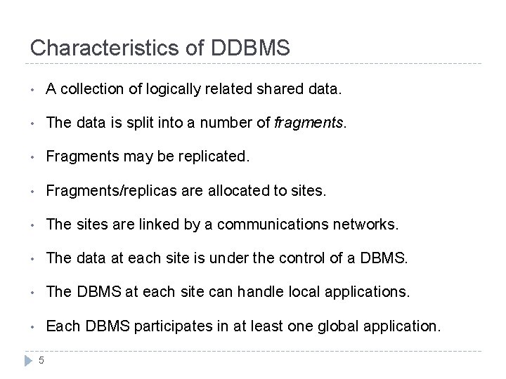 Distributed DBMSs Concepts and Design Chapter 22 in