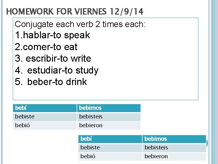 UNIDAD 1 ETAPA 1 PRETERITE VERBS Spanish 2