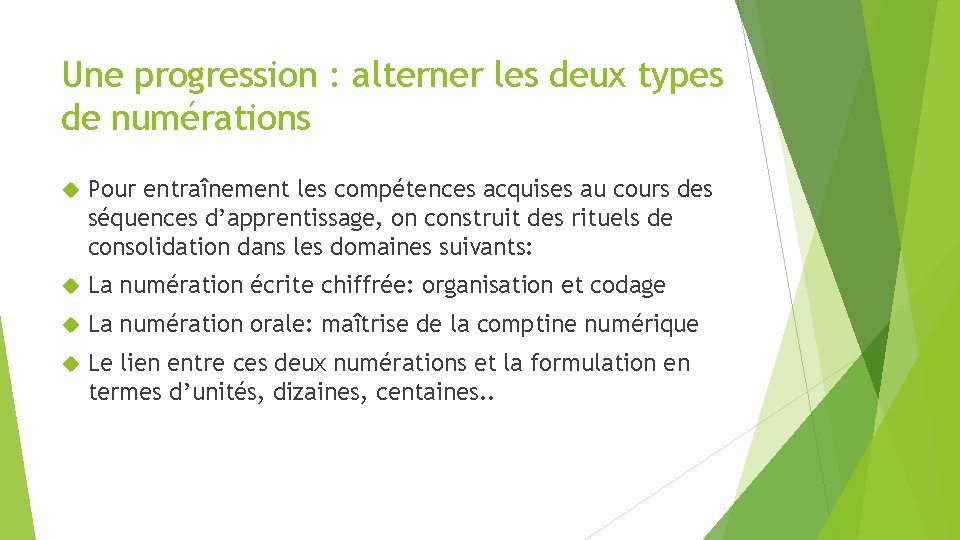 Le nombre au cycle 2 la suite Vers