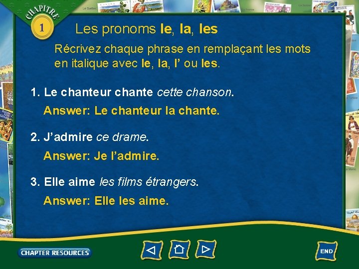 1 Les pronoms objects DIRECTS Les normes Communication