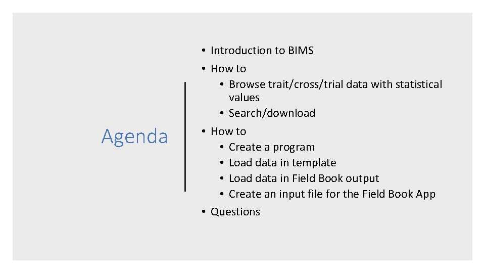 BIMS Breeding Information Management System Webinar April 2018
